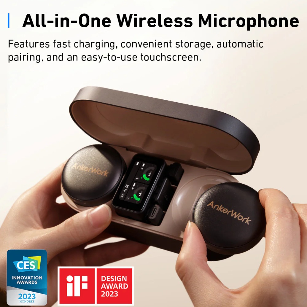 New AnkerWork M650 All in One Wireless Lavalier Mic Microphone - New ...